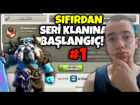 SIFIRDAN YEPİSYENİ SERİ KLANINA BAŞLIYORUM.. | 10 Hesap 1 Adam Canlı Ks | Clash of Clans