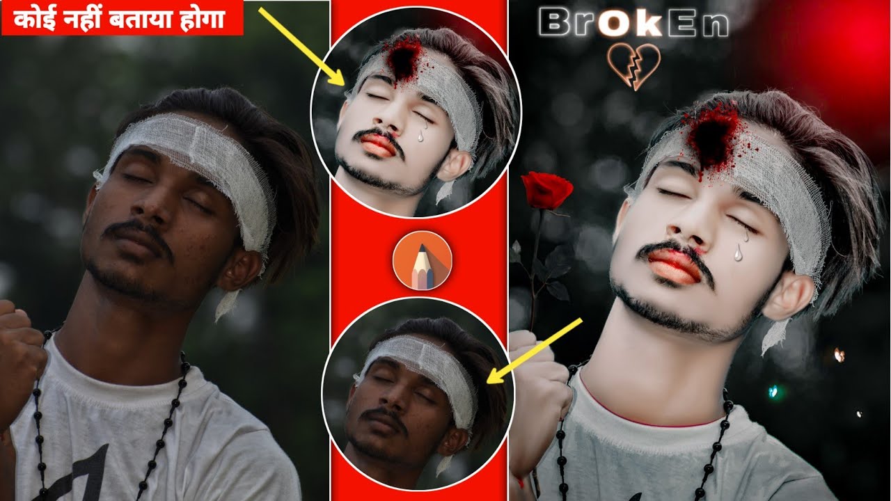 Sad photo Editing full Tutorial | Broken heart photo Editing 100% Real ...