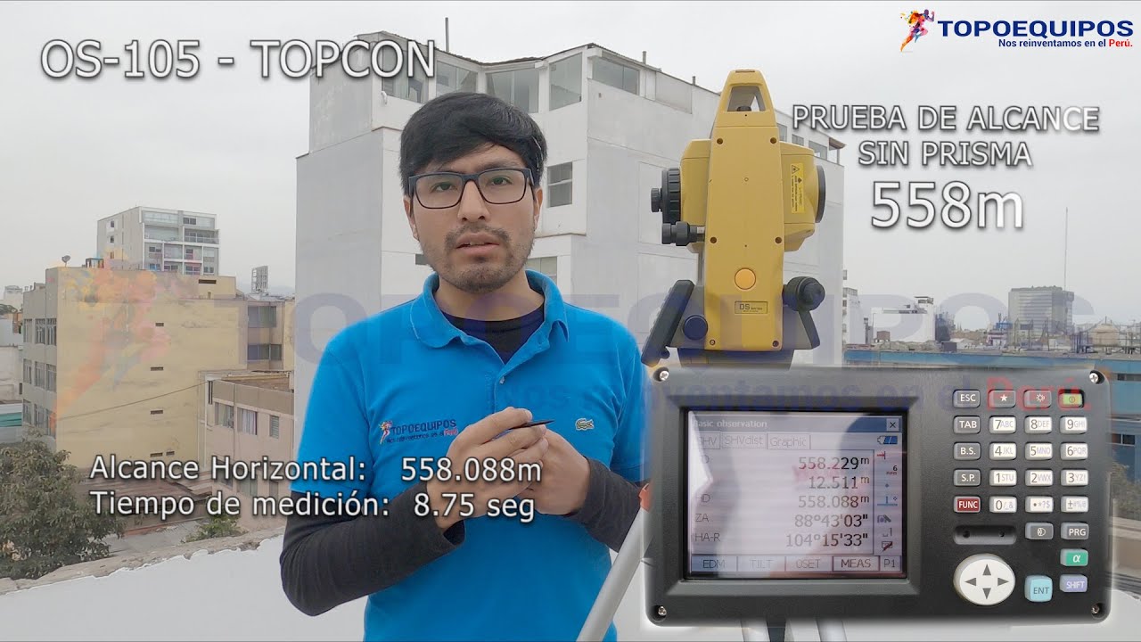 ESTACIÓN TOTAL - TOPCON - OS-105 - ALCANCE SIN PRISMA - YouTube