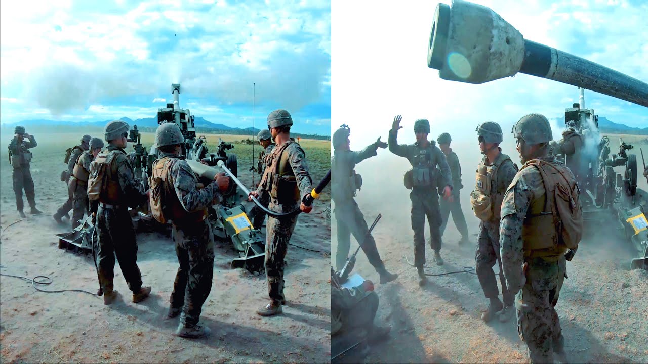 U.S. Marines' Live-Fire Demo with M-777A2 Towed Howitzer - YouTube