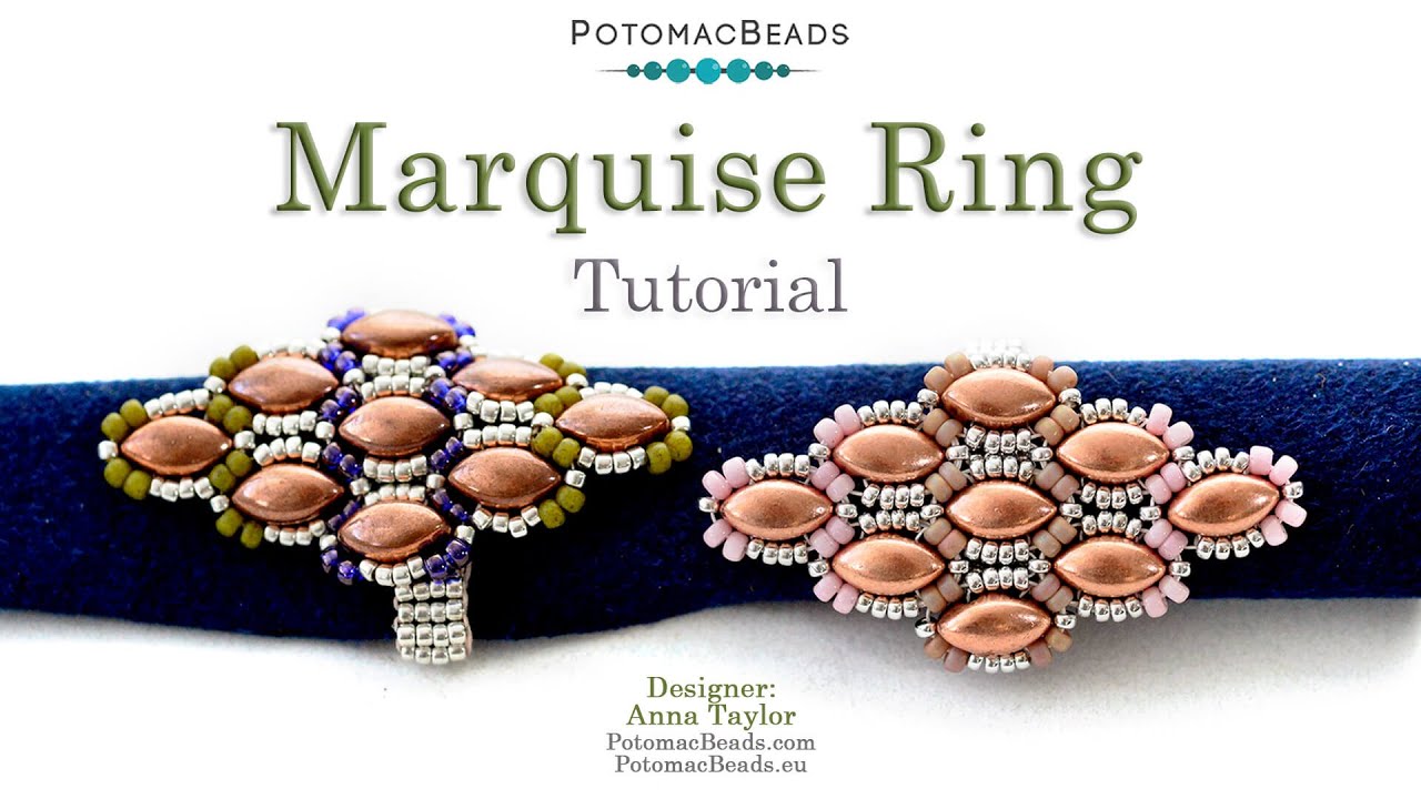 Marquise Ring - DIY Jewelry Making Tutorial by PotomacBeads - YouTube