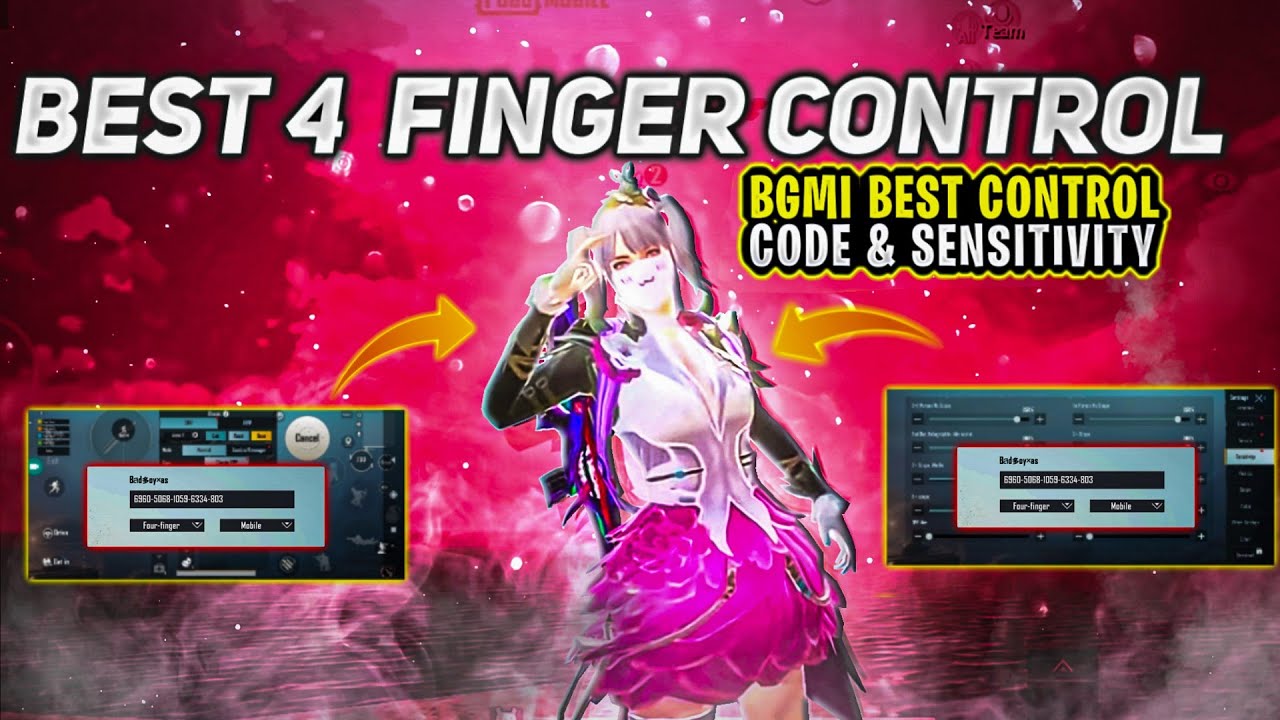 BEST4 FINGER CONTROL AND SENSITIVITY | BGMI BEST 4 FINGER Control/ZERO ...