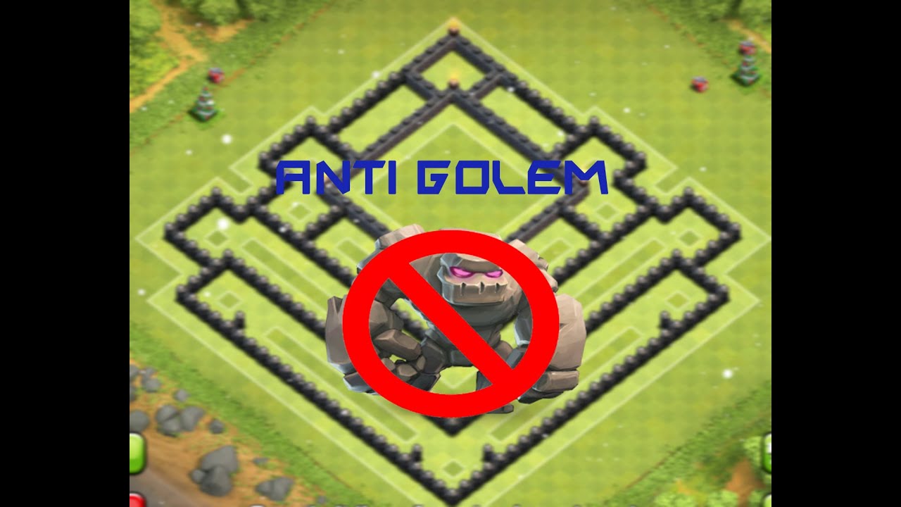 crazy th lvl 9 anti golem war/trophy base ! (speed build) 2015 - YouTube