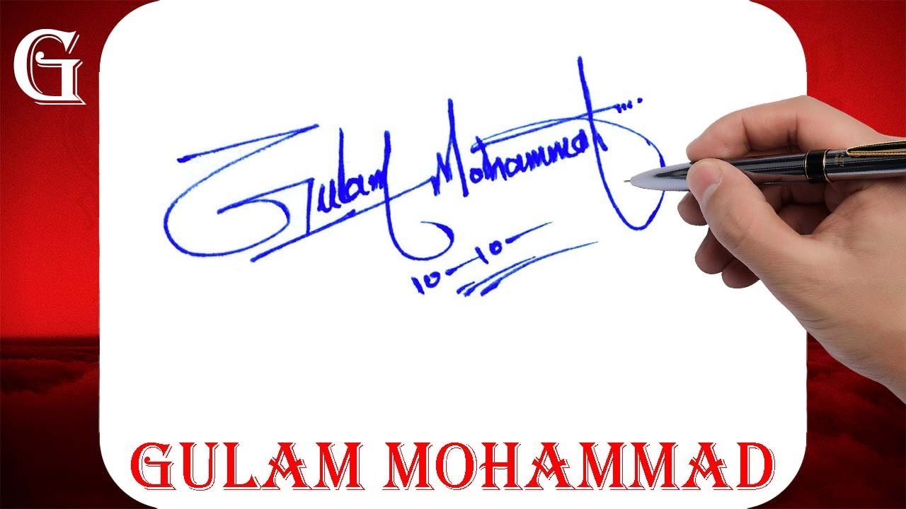 Gulam Mohammad Name Signature Style - G Signature Style - Signature ...
