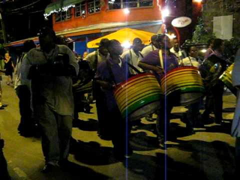 St. John Steel Drum Marching Band Practicing for Carnival 2009 - YouTube