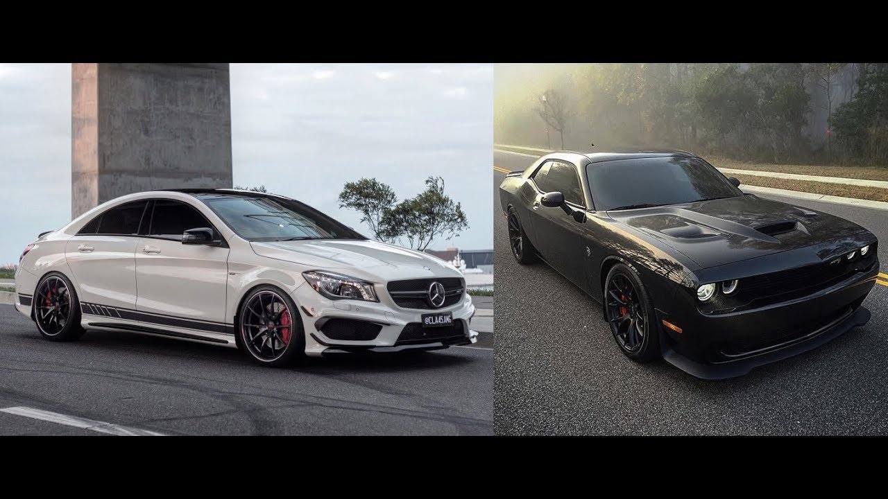 Mercedes-Benz CLA45 AMG vs Dodge Challenger Hellcat ! (The cat lost ...