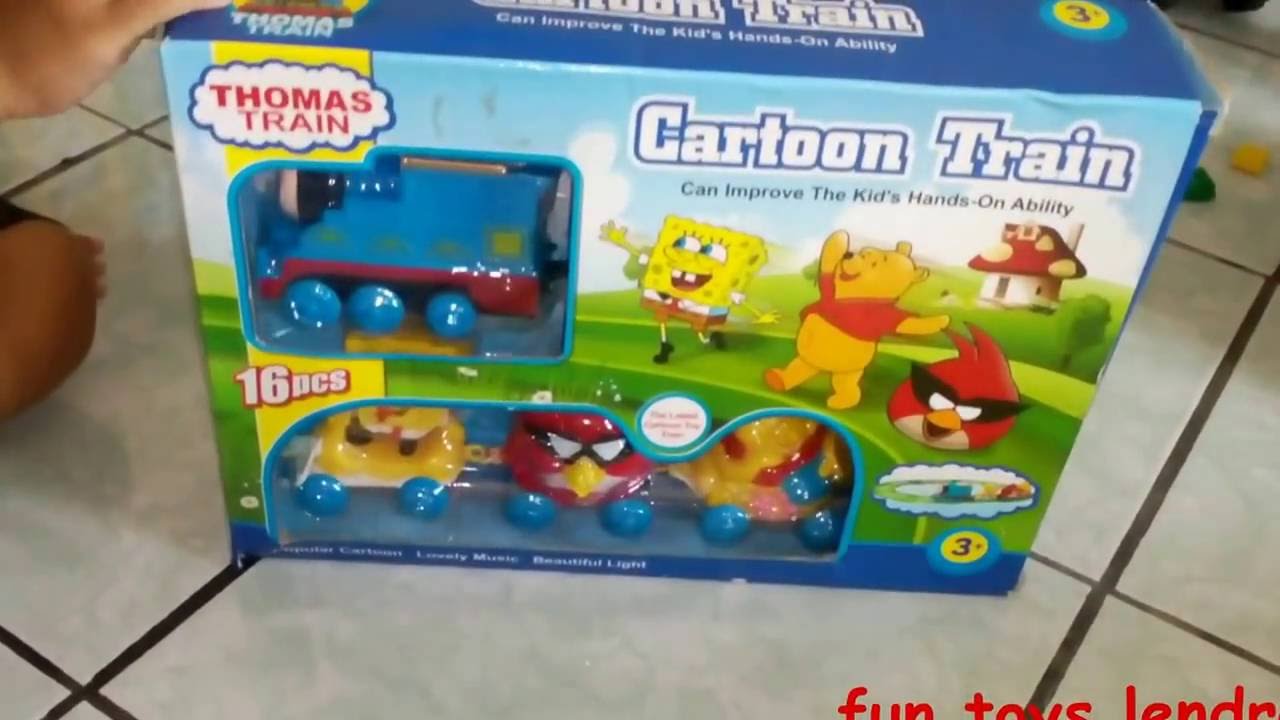 thomas the train playing angry bird with Spongebob and Winnie the pooh ...
