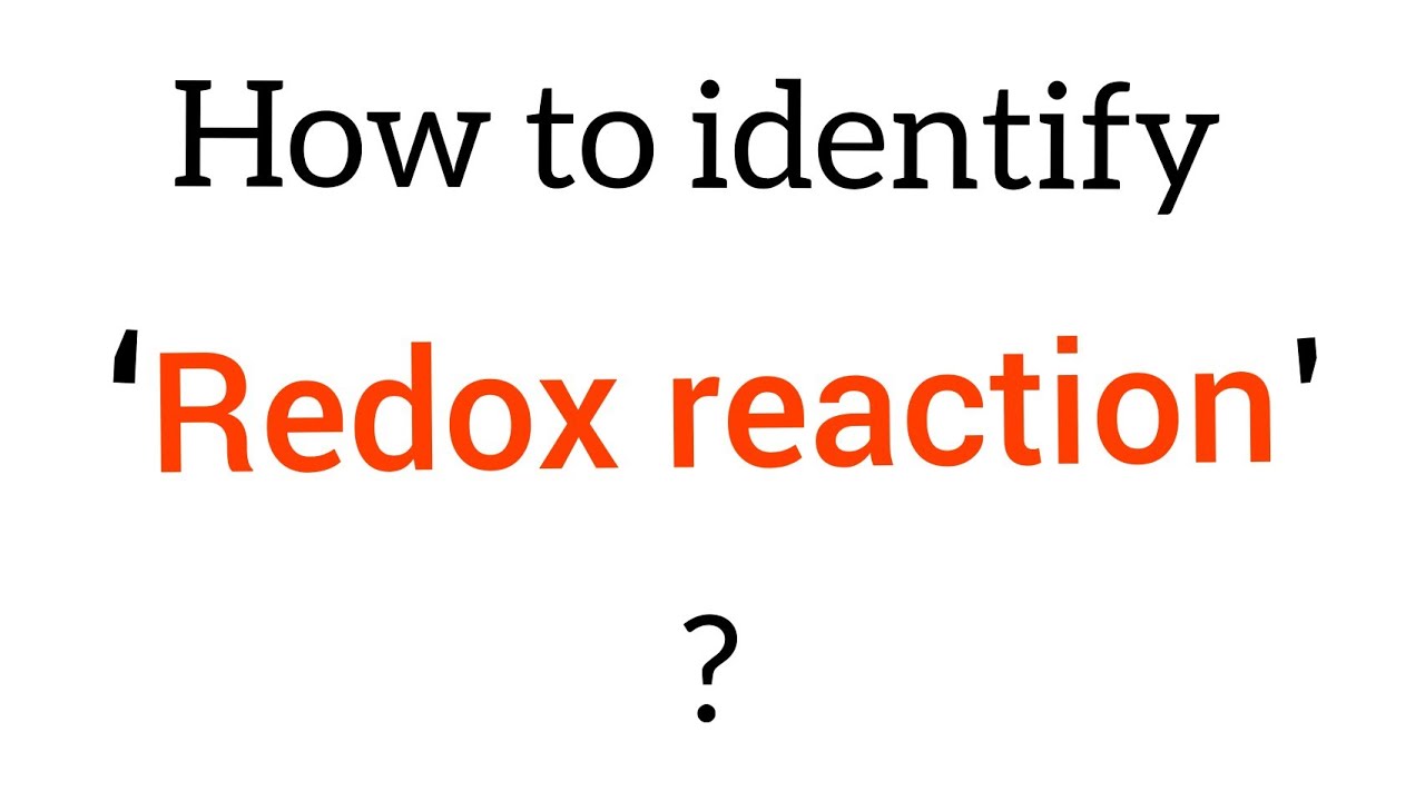 How to identify redox reaction ? | Simplified - YouTube