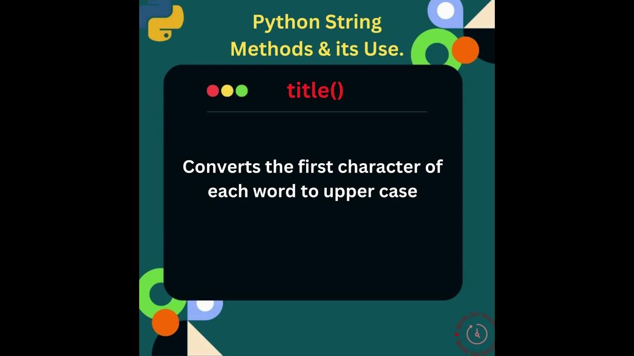 Exploring Python String Methods Title Python Coding Interview Pythontutorial Youtube