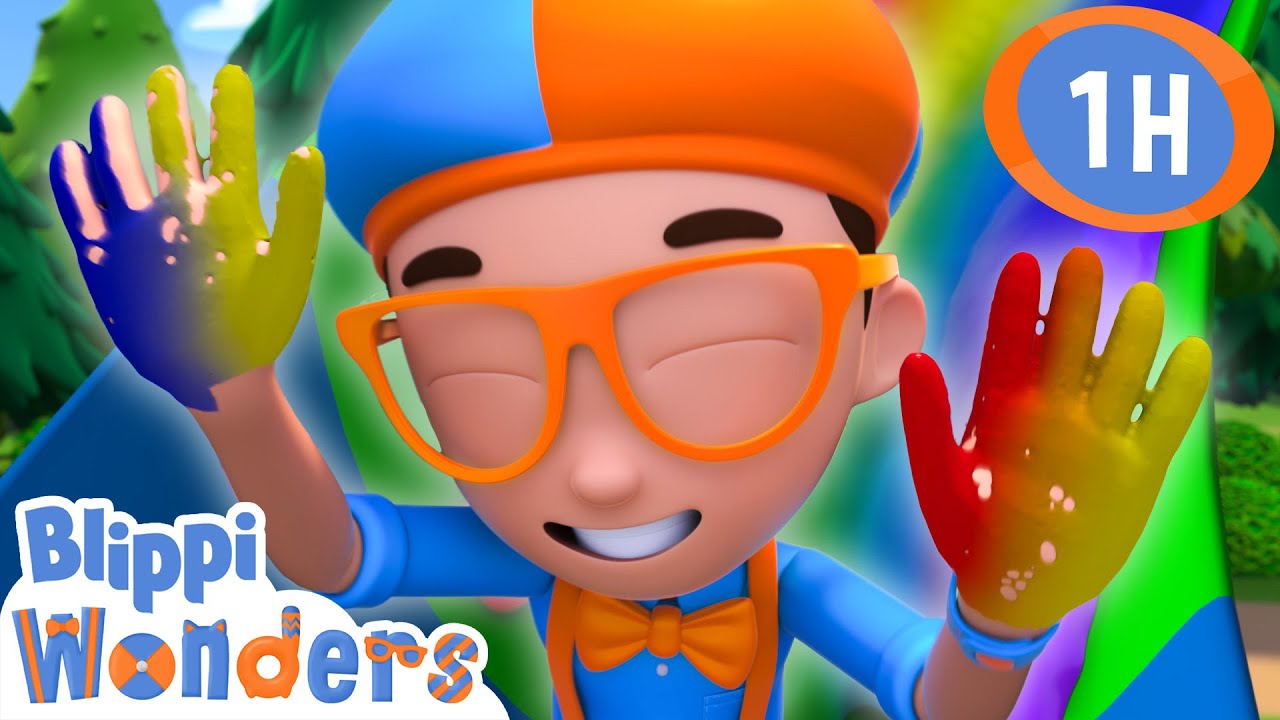 Blippi Learns To Paint a Rainbow🌈 Blippi Wonders | Learning | Cartoons ...