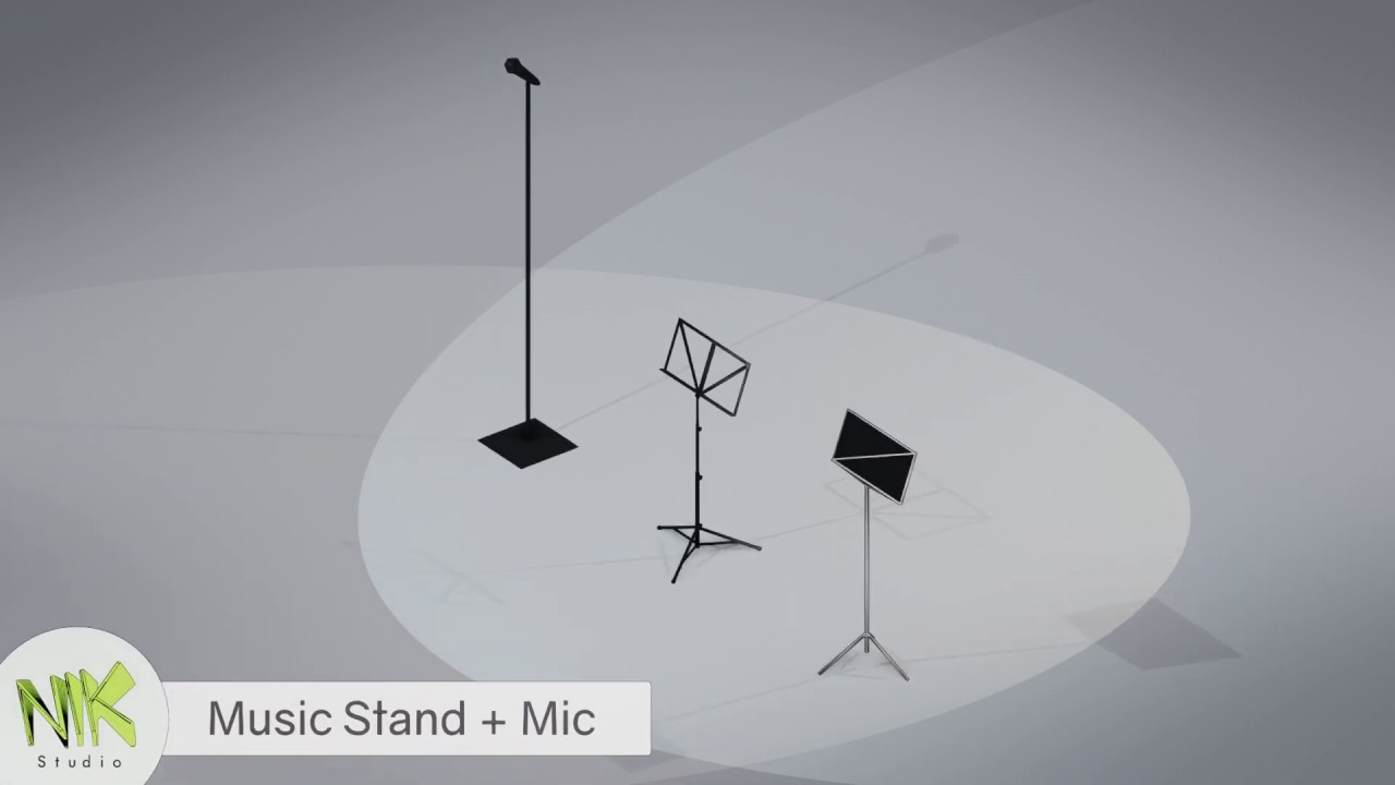 Low Poly Music Stand and Microphone - YouTube