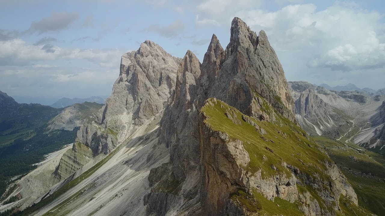 Above Odle Mountains, Dolomites, Italy - 4K drone video shot with DJI ...