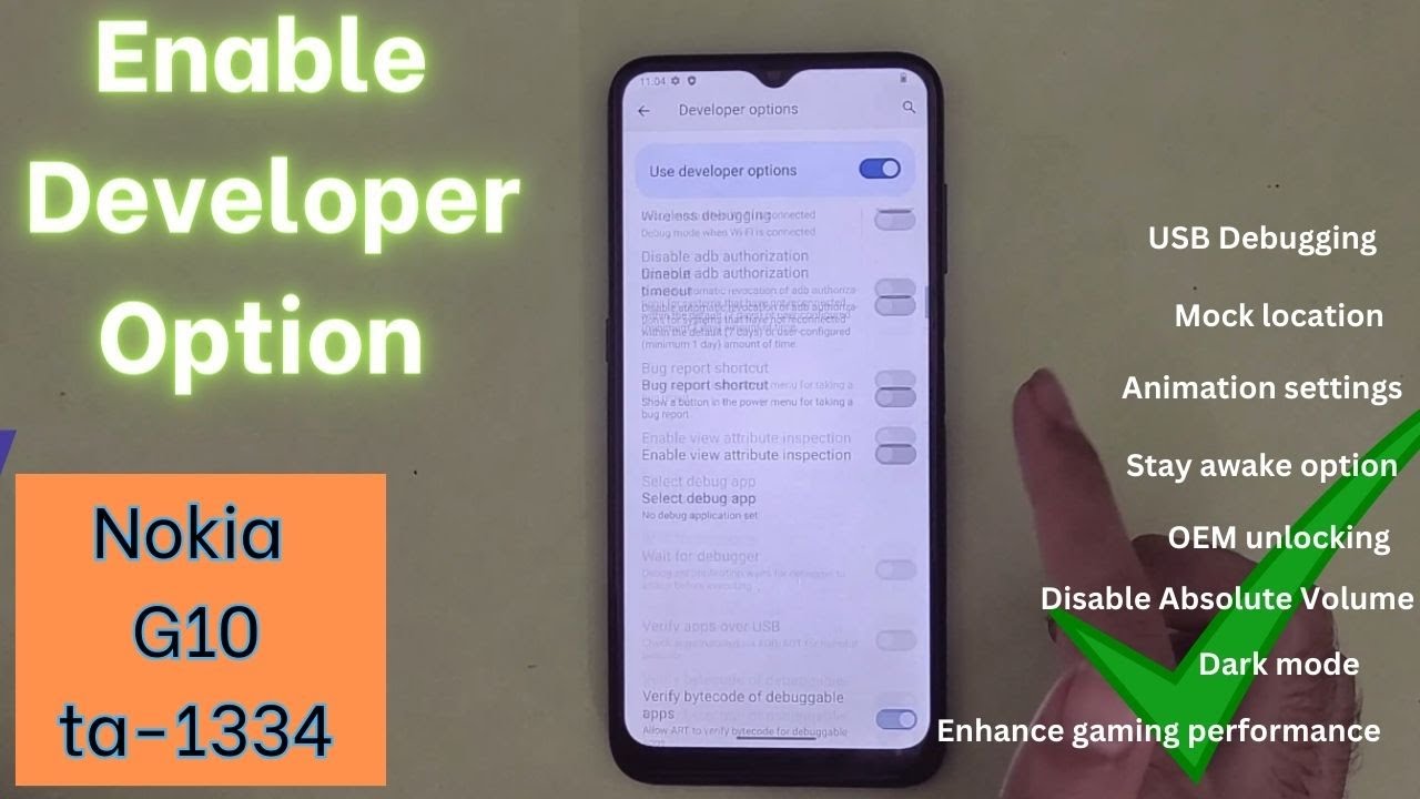 How to enable developer options Nokia G10 ta-1334 - YouTube