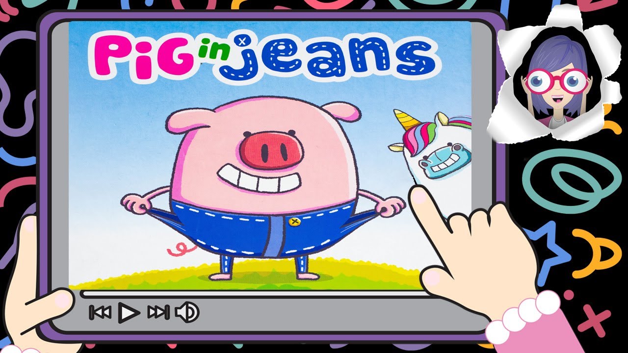Read Along | Pig in Jeans (with Highlighted words!) - YouTube