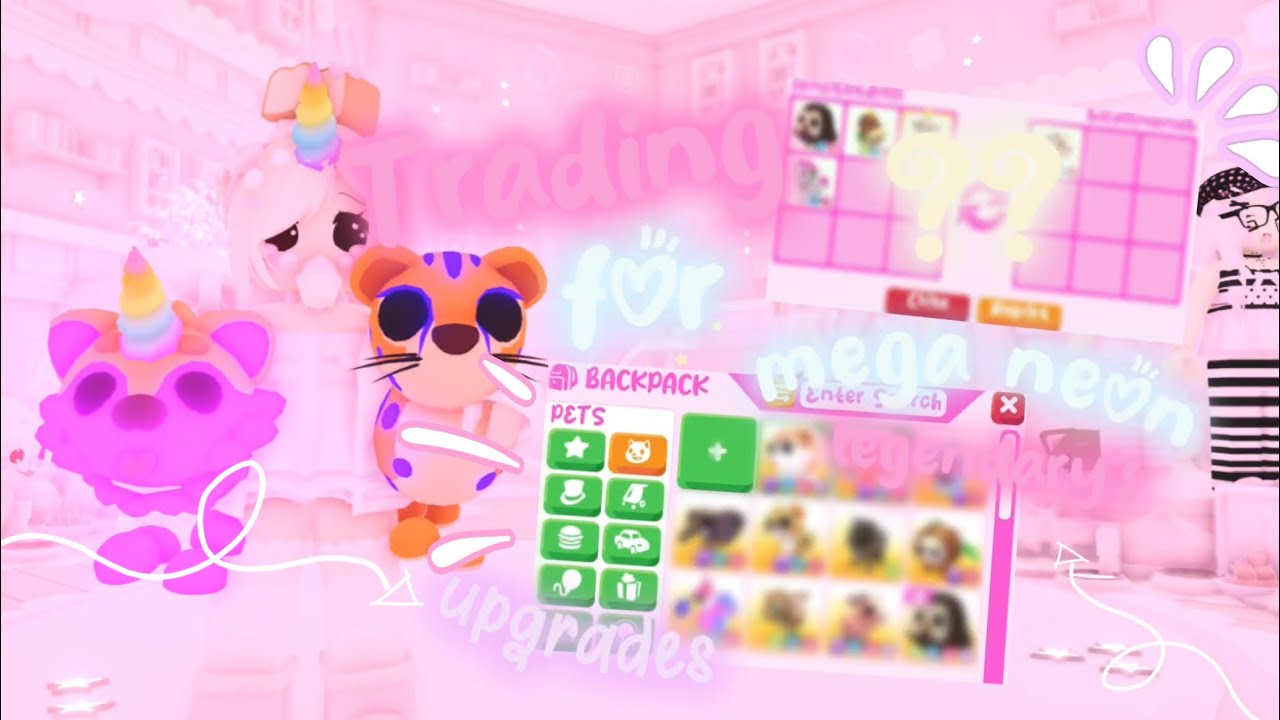 My FIRST ADOPT ME TRADING VIDEO | upgrading my mega neon legendary’s ...