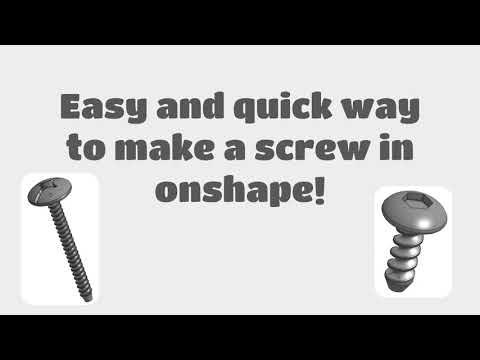 How to make a screw in Onshape - YouTube