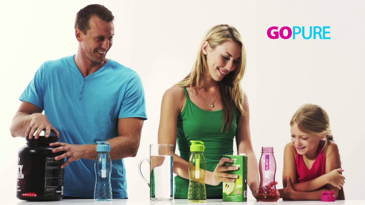 Go Pure Flip Top Water Bottle - YouTube