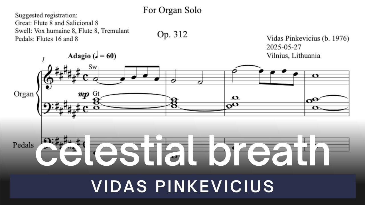 Vidas Pinkevicius - Celestial Breath, Op. 312 (Organ Solo) - YouTube
