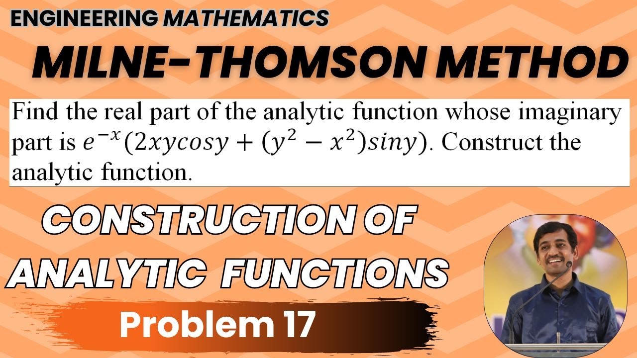 Milne Thomson Method Problem 17 | Construction of Analytic Functions - YouTube