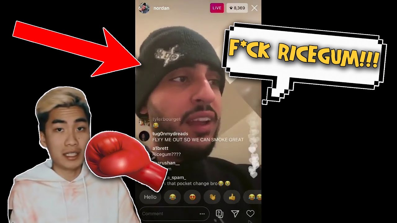 FaZe Rain Says He Will Rip Out RiceGum's Throat (INSTAGRAM LIVE BEEF ...