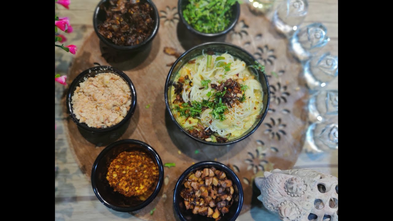 Burmese Vegetarian Khow suey|Veg Khow Suey recipe|khow soi recipe|khaw ...