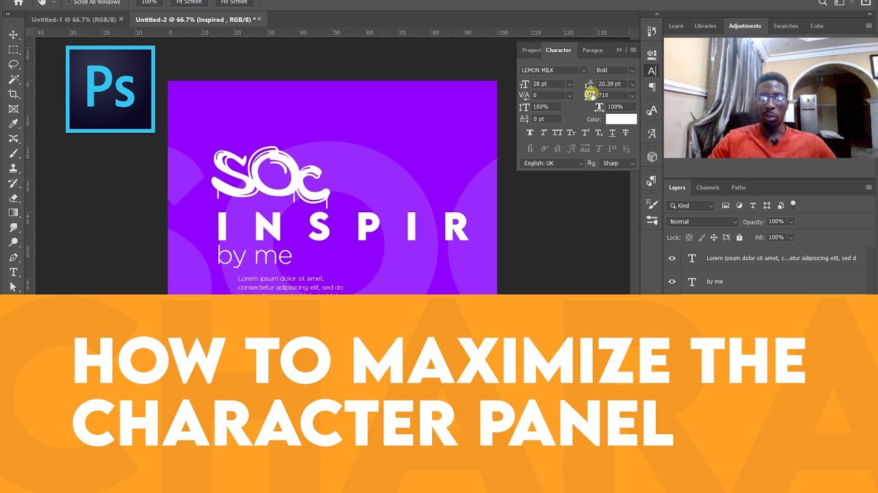 How to Use the Character Panel in Photoshop - YouTube