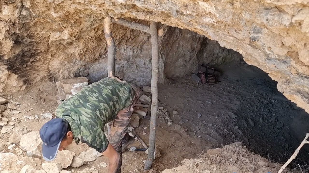 Transforming an old cave into a cozy and comfortable shelter, complete ...