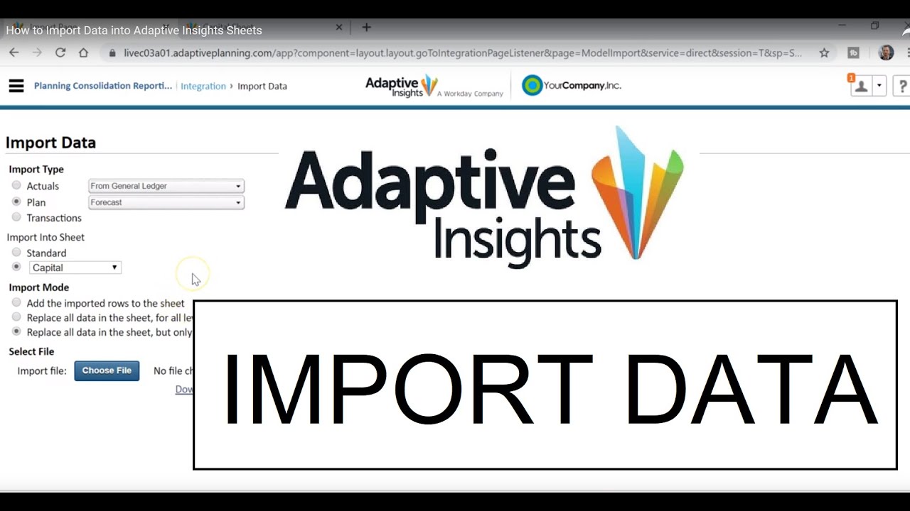 How to Import Data into Adaptive Insights Sheets - YouTube