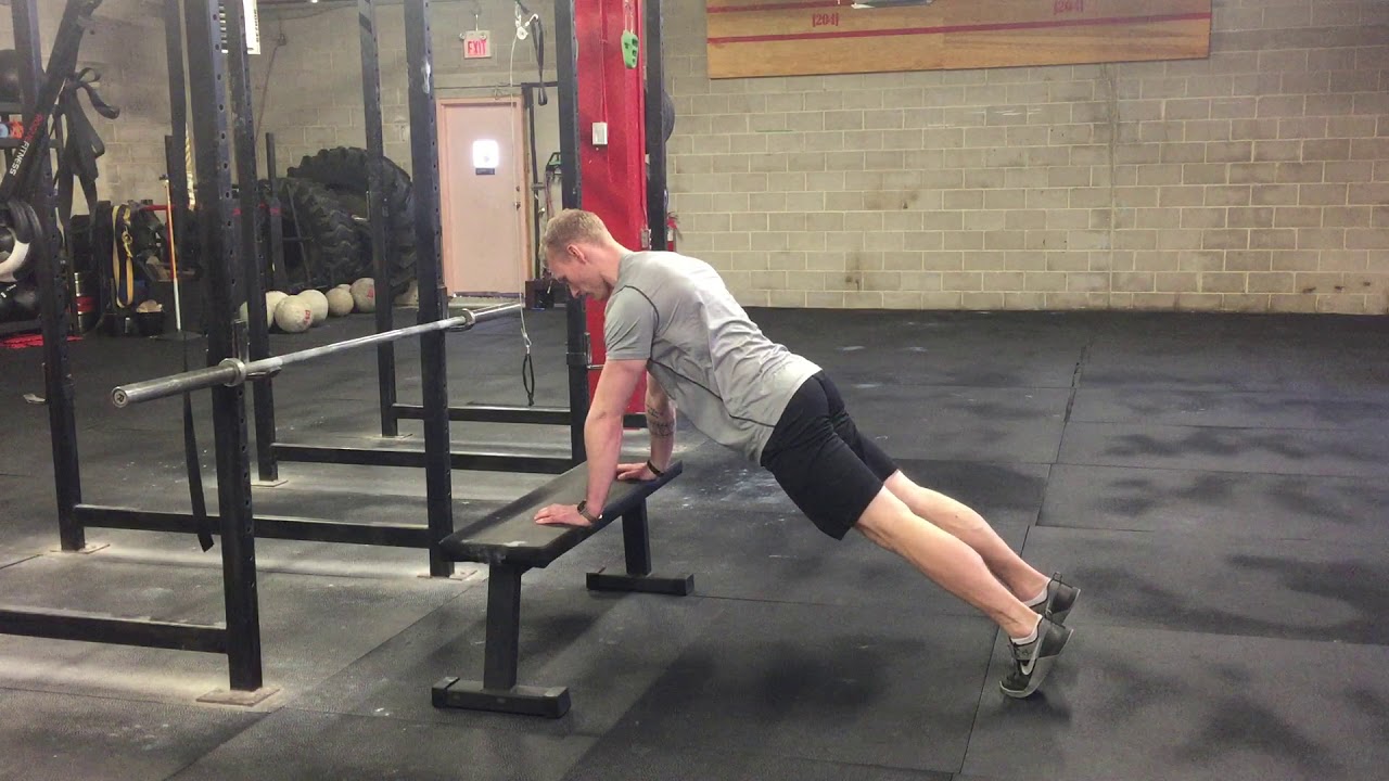 Incline bench push ups - YouTube