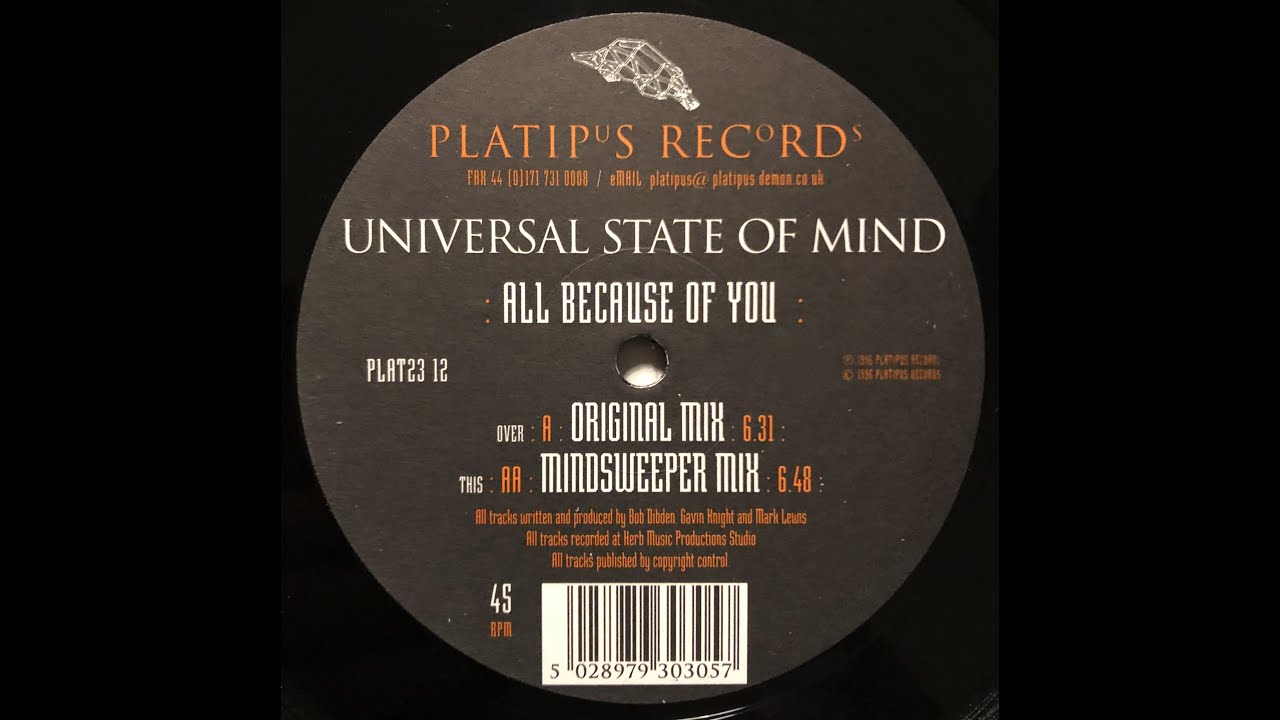 Universal State of Mind - All Because Of You (Mindsweeper Mix) 1996 ...