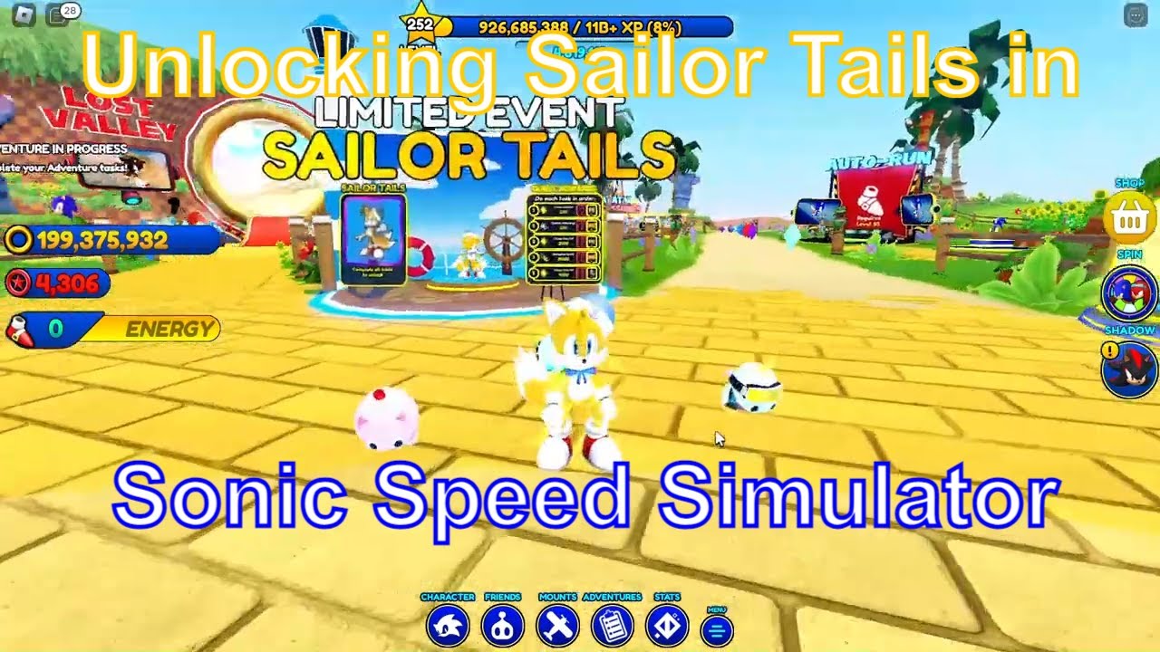 Unlocking Sailor Tails in Sonic Speed Simulator in Roblox - YouTube
