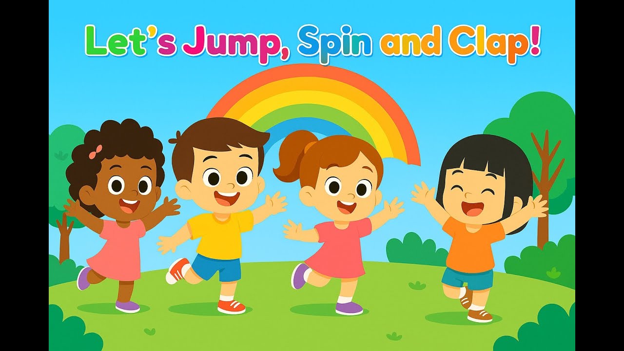 Lets jump,spin and clap - Nursery Rhymes & Kids Song - YouTube