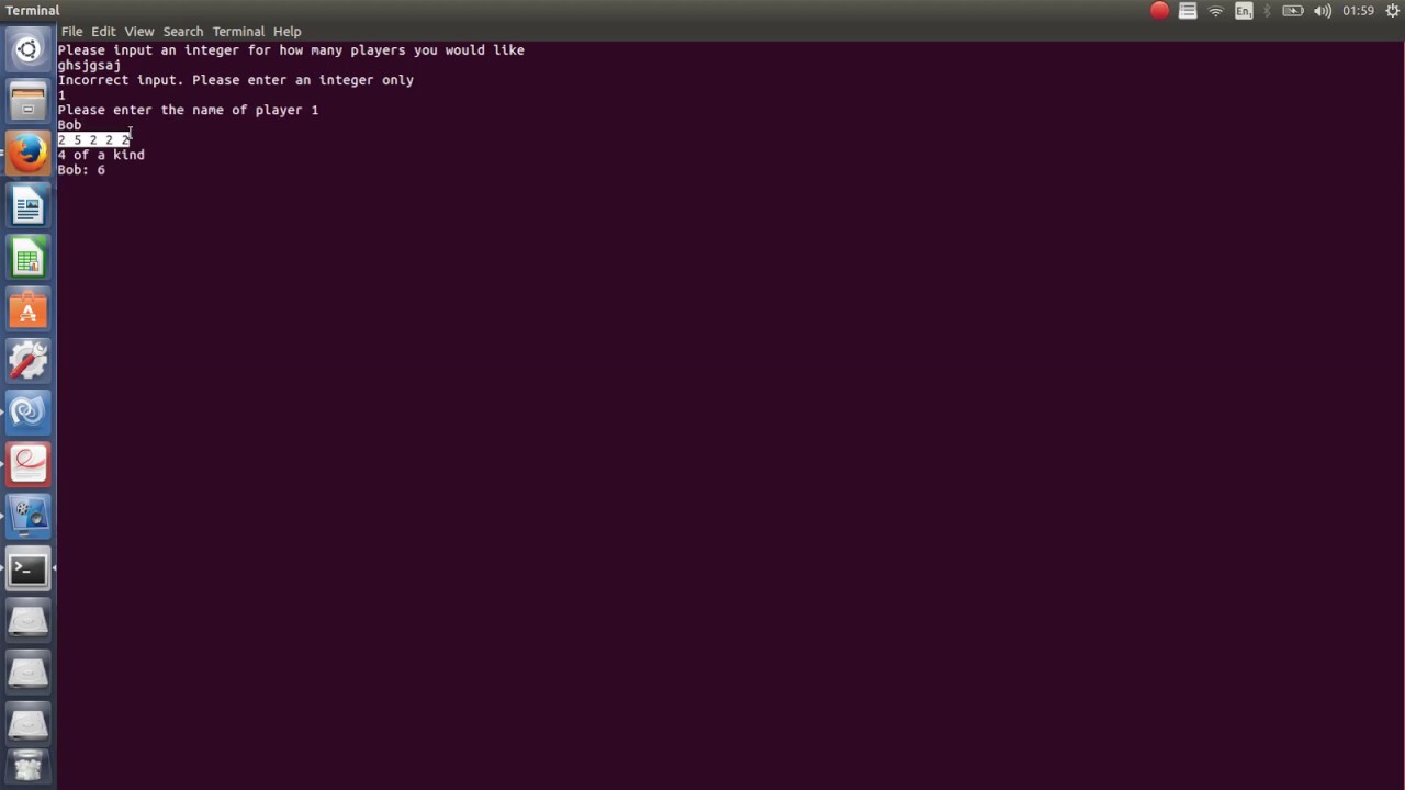 Programming and data structures dice game console application - YouTube