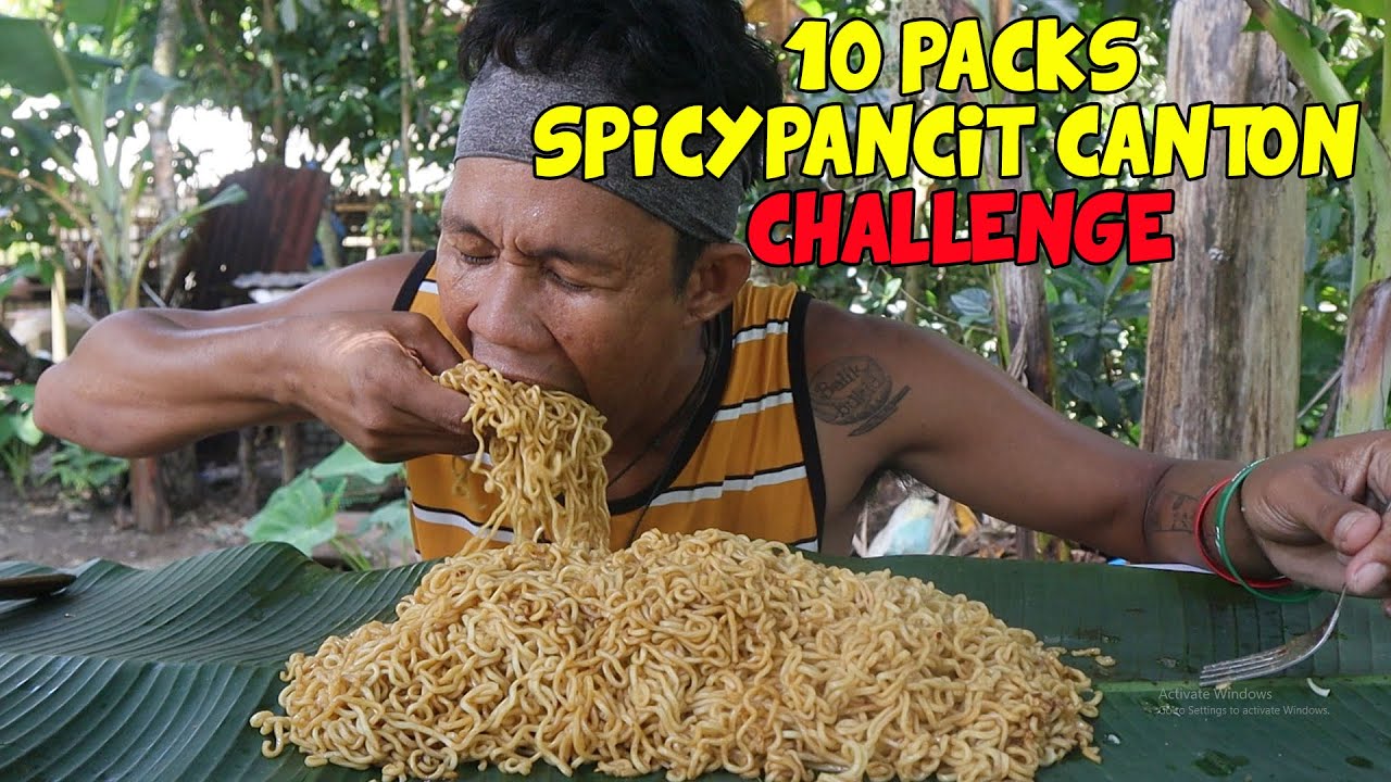10 PACKS SPICY PANCIT CANTON CHALLENGE - YouTube