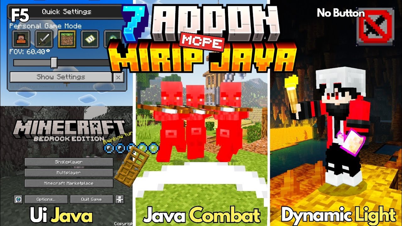 7 Addon Yang Merubah Minecraft PE Menjadi Seperti Java - YouTube