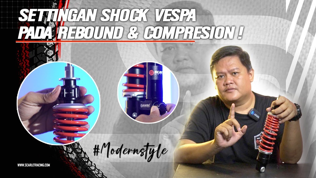 BEGINI CARA SETTING SHOCK VESPA SCARLET RACING - YouTube
