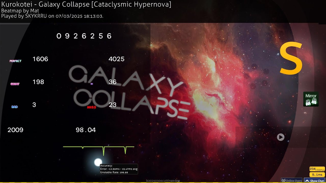 Galaxy Collapse 98% 421pp osu!mania - YouTube