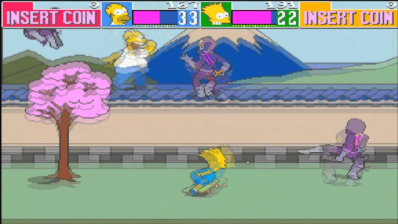 Let's Play Simpsons Arcade Bart and Homer Co-Op without Commentary Part ...