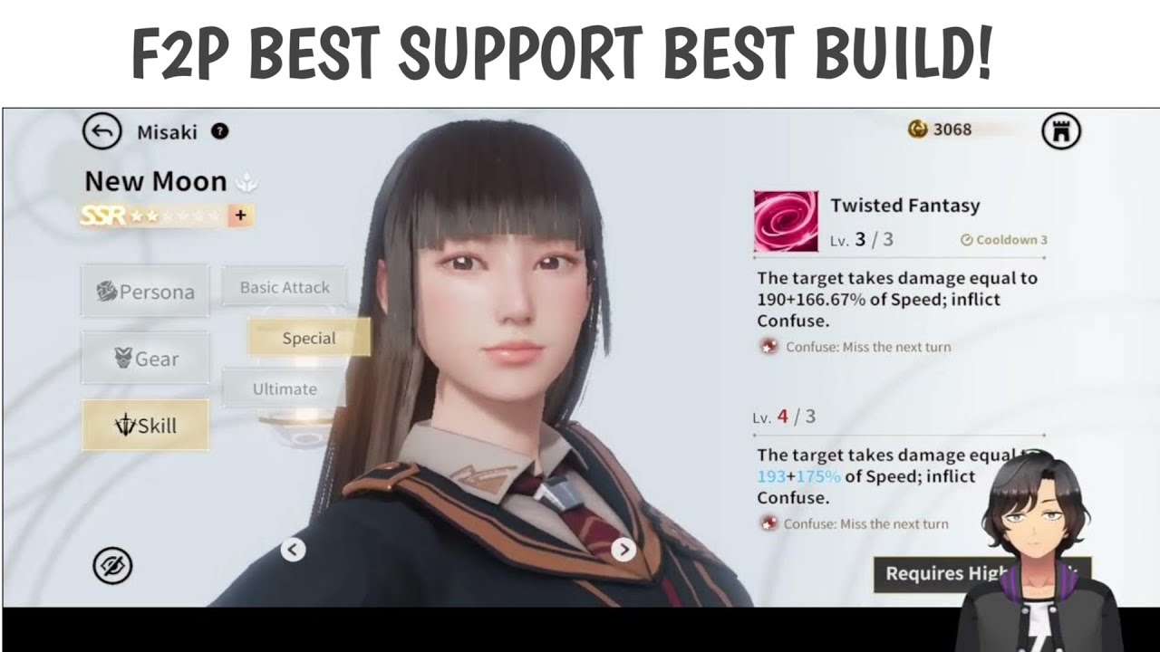 TIPS BUILD BEST F2P SUPPORT PERSONA SR NEW MOON MISAKI [ Rise of Eros ] - YouTube