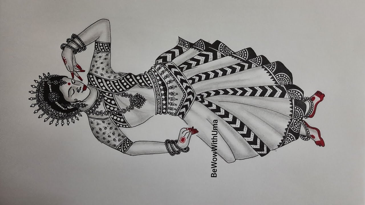 How to draw MANDALA ART of indian dancer/MANDALA DRAWING/‎@BeWOWwithUMA ...