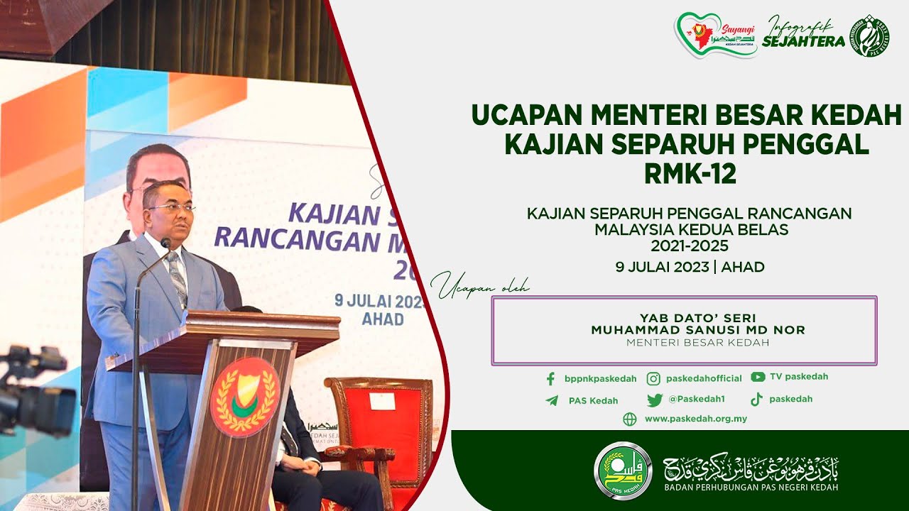 UCAPAN MENTERI BESAR KEDAH KAJIAN SEPARUH PENGGAL RMK-12 - YouTube