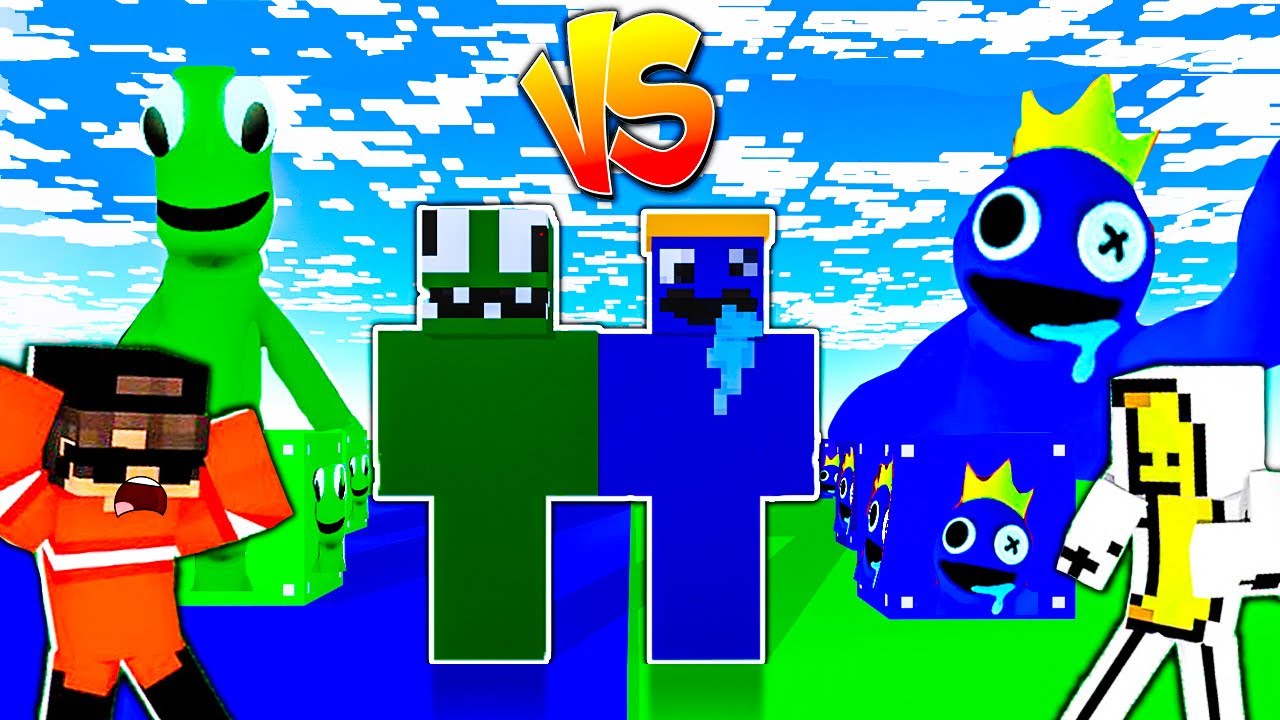 DESAFÍO DE LUCKY BLOCK DE BLUE VS GREEN de RAINBOW FRIENDS en MINECRAFT ...