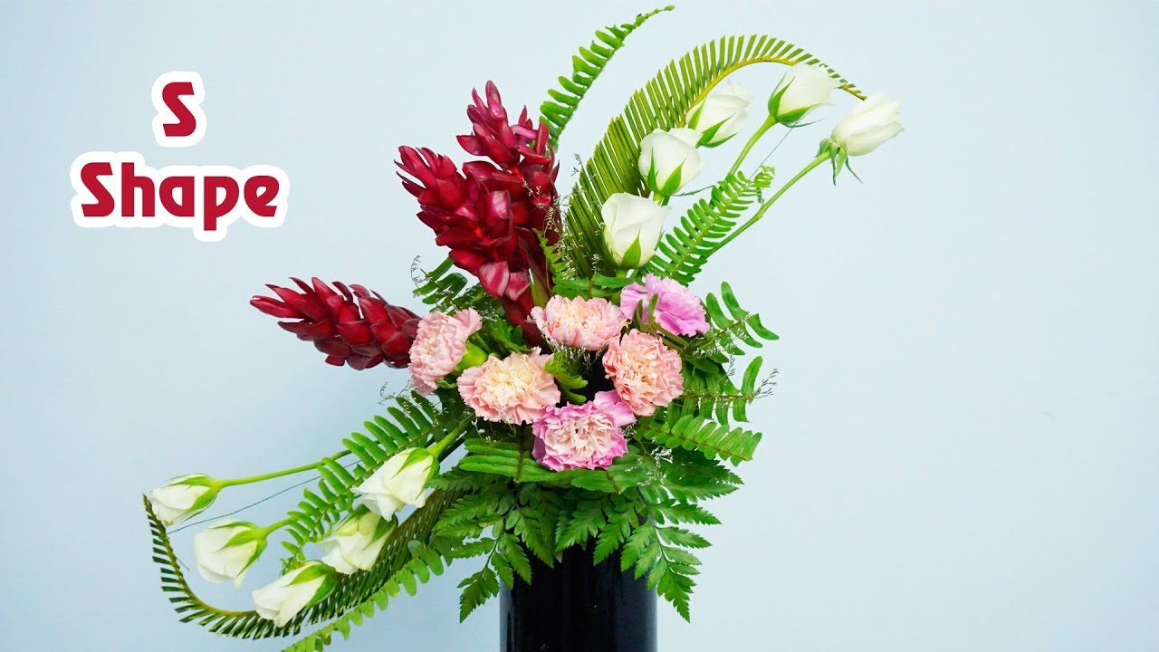 Lasted style S shape Design Rose,Carnation Flower Arragements| Eps 127 ...