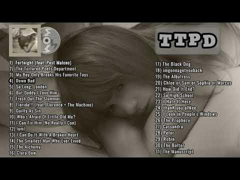 TTPD Full Album Playlist - The Anthology (31 Songs) #taylorswift #ttpd #theanthology #music ...