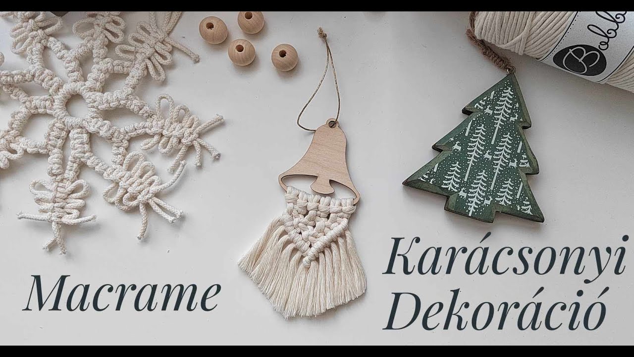 Karácsonyi Harang dísz készítés makramé Technikával! DIY Macrame Christmas Bell Tutorial - YouTube