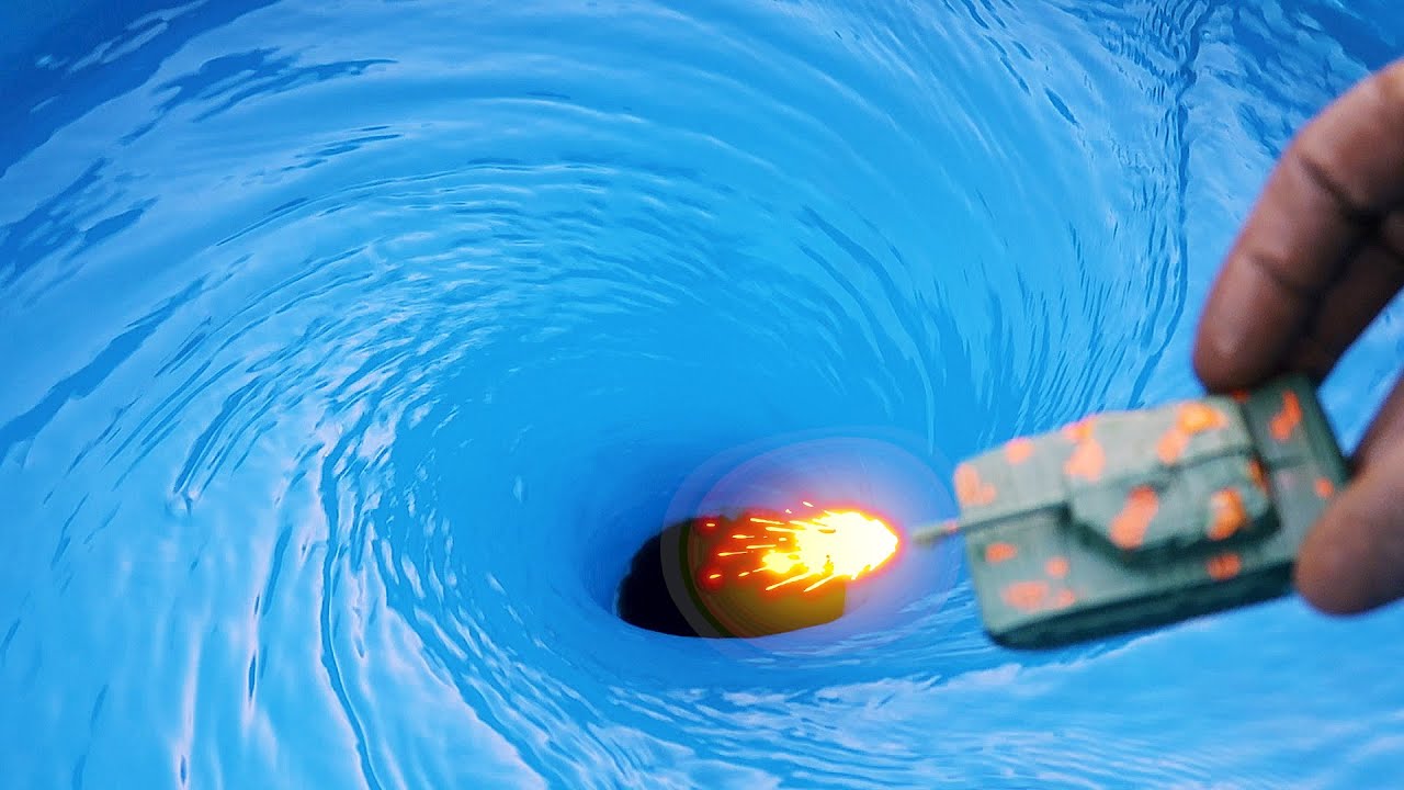 Amazing Relaxing Whirlpool Experiment With Army Tank And Everything ...