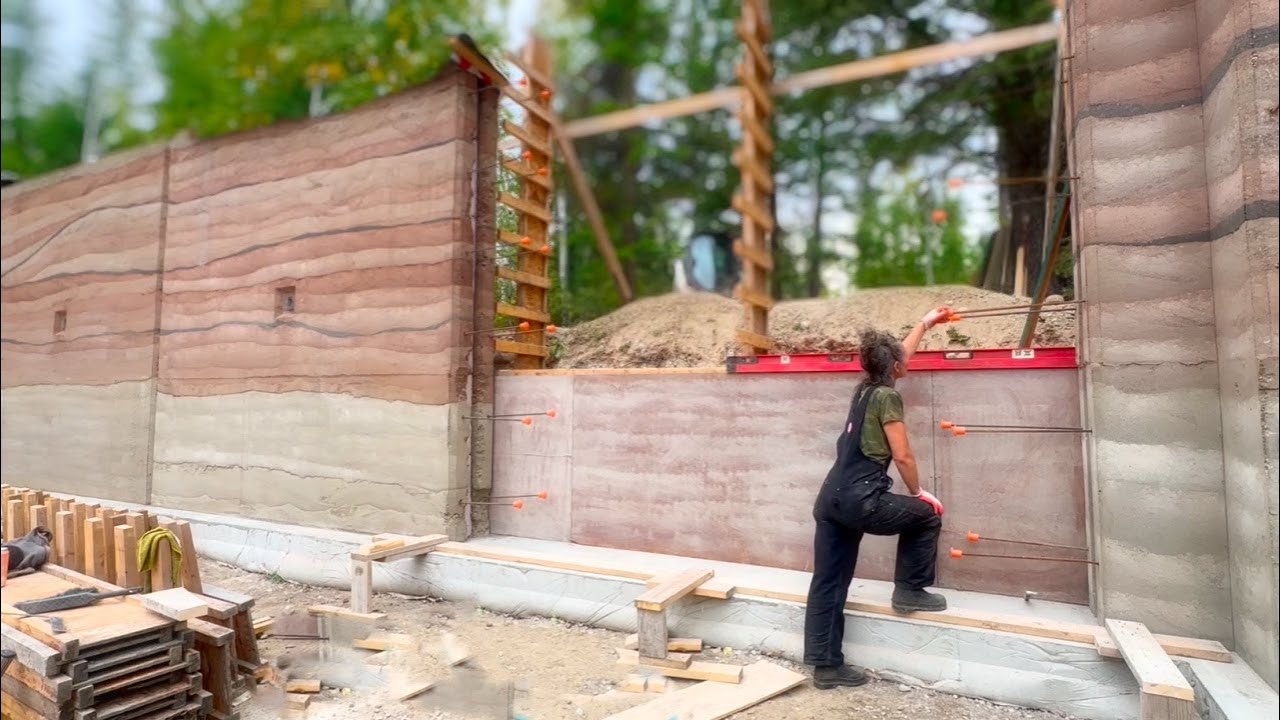 Final Rammed Earth Wall - Geothermal Custom Greenhouse Build (Ep10 ...