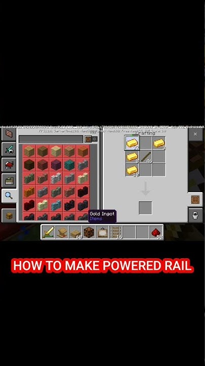 HOW TO MAKE POWERED RAIL IN MINECRAFT #shortsfeed #shorts #shortvideo # ...