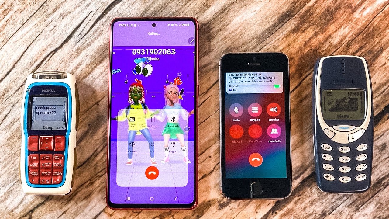 Nokia 3220 vs 3310 vs Samsung Note 10 vs iPhone 5s Incoming & Outgoing ...