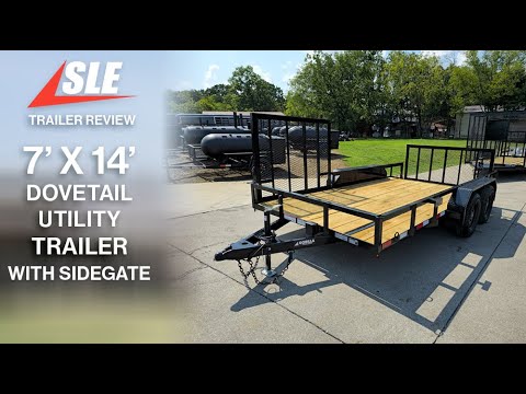 7x14 Dovetail Utility Trailer Side Gate (2) 3500lb Axles Review - YouTube